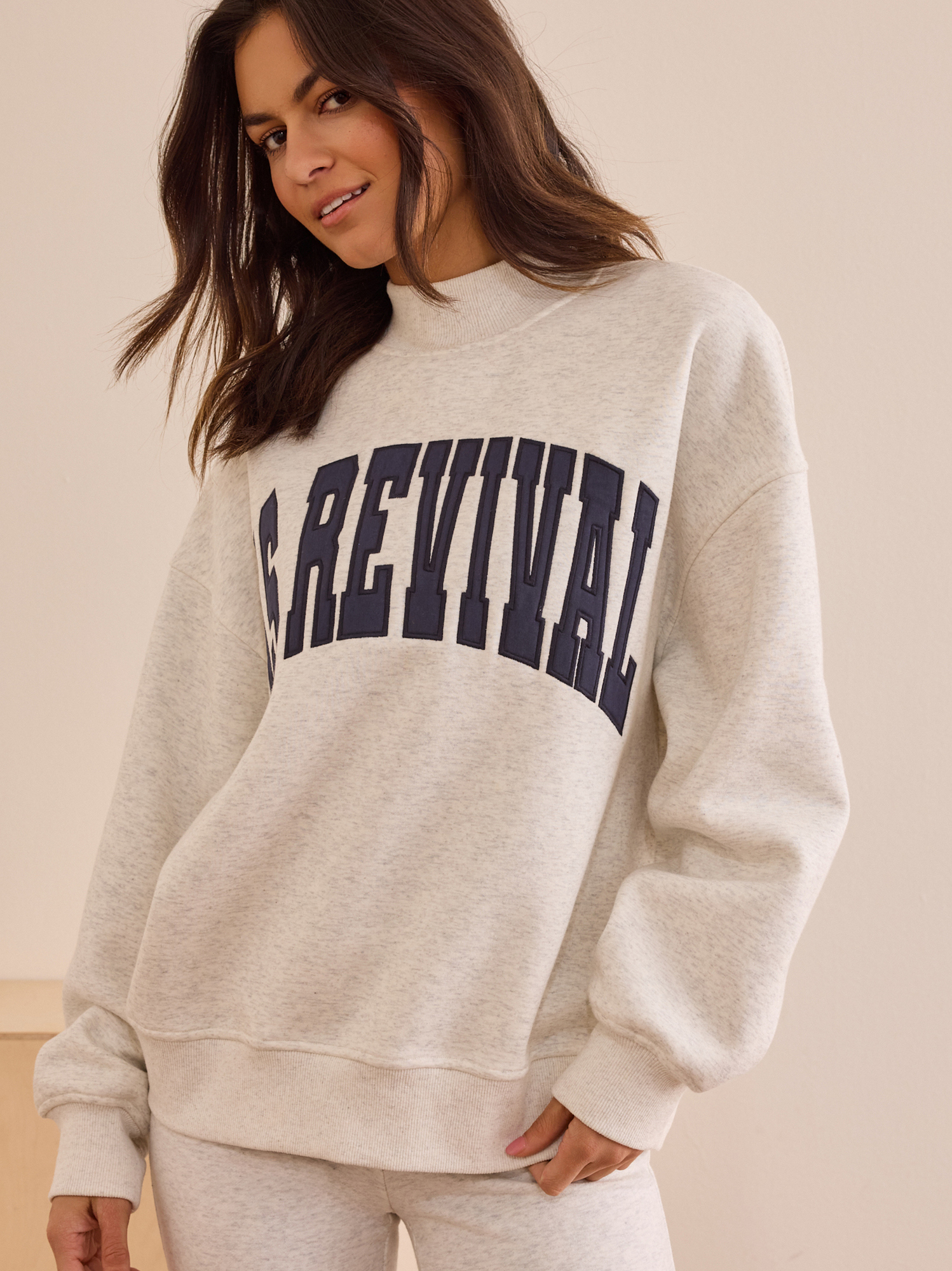AS Revival Solid Mockneck in Light Heather Grey | AS Revival