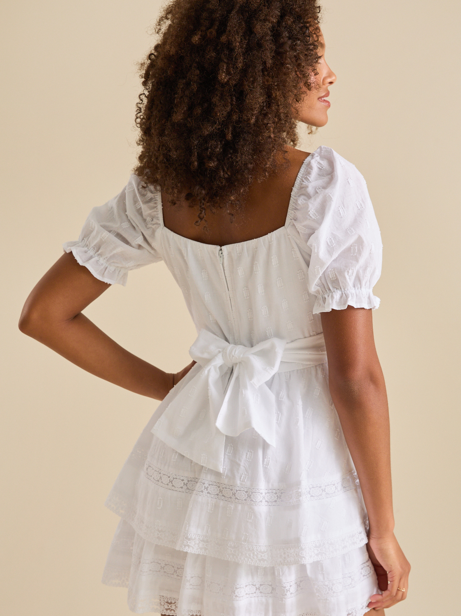 Lola Crochet Crossover Dress in White | Altar'd State