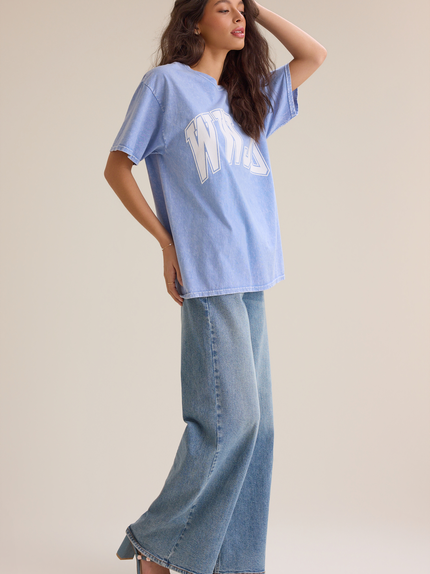 WWJD Graphic Tee in Light Blue | AS Revival