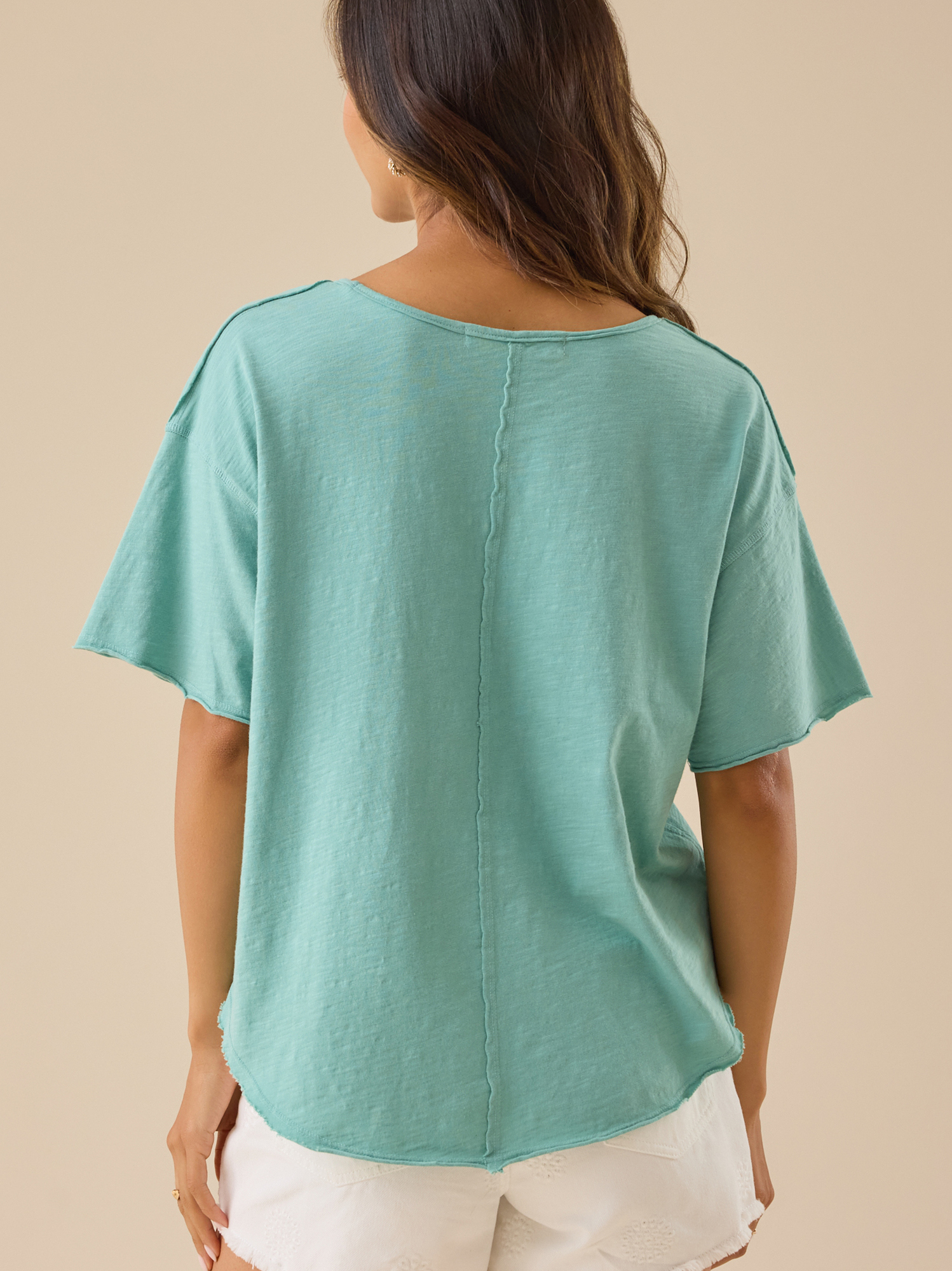 Bailee Basic Tee in Sea Foam Green | Altar'd State