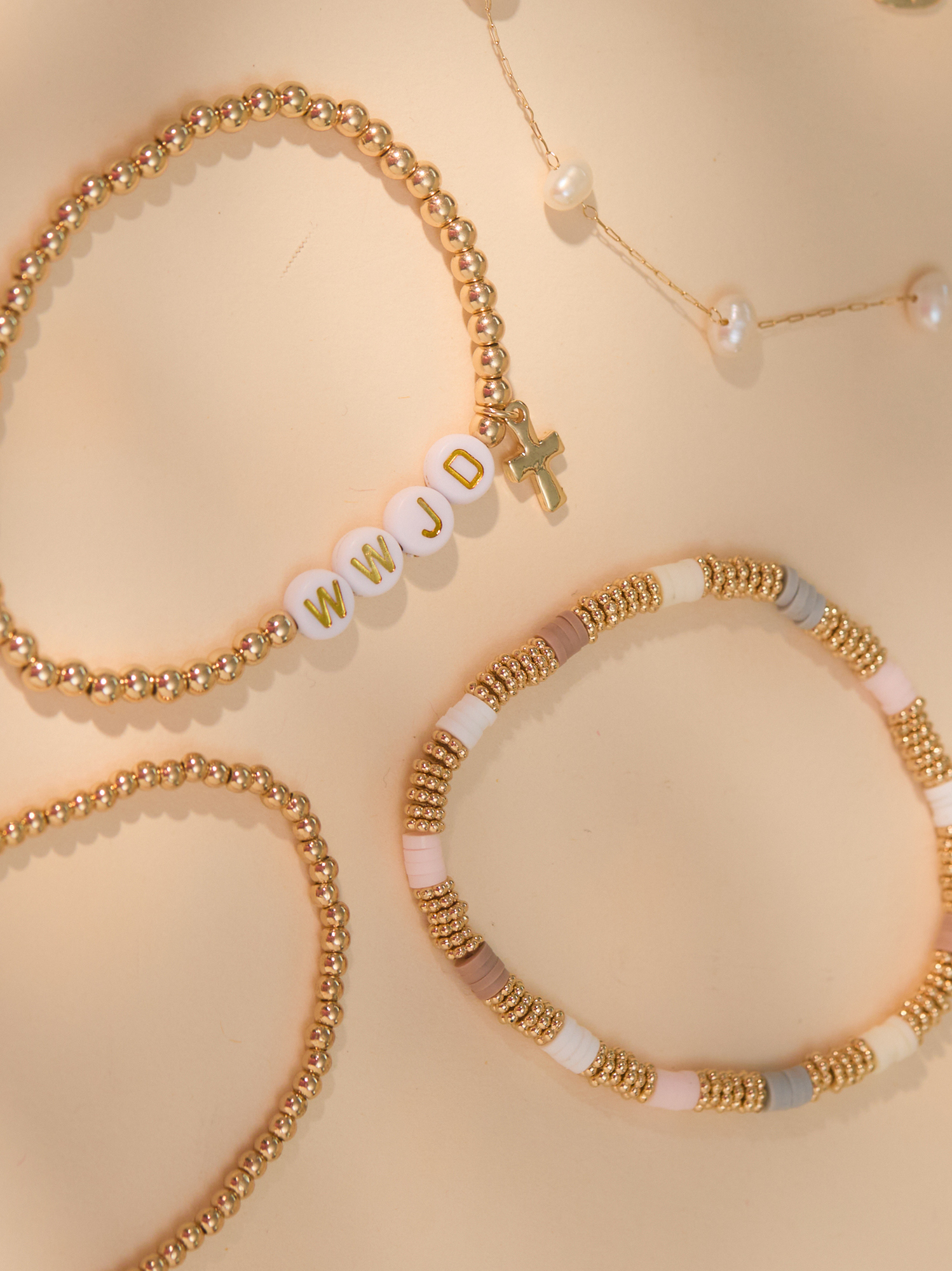 WWJD Stretch Beaded Bracelet Set in Multi | Altar'd State