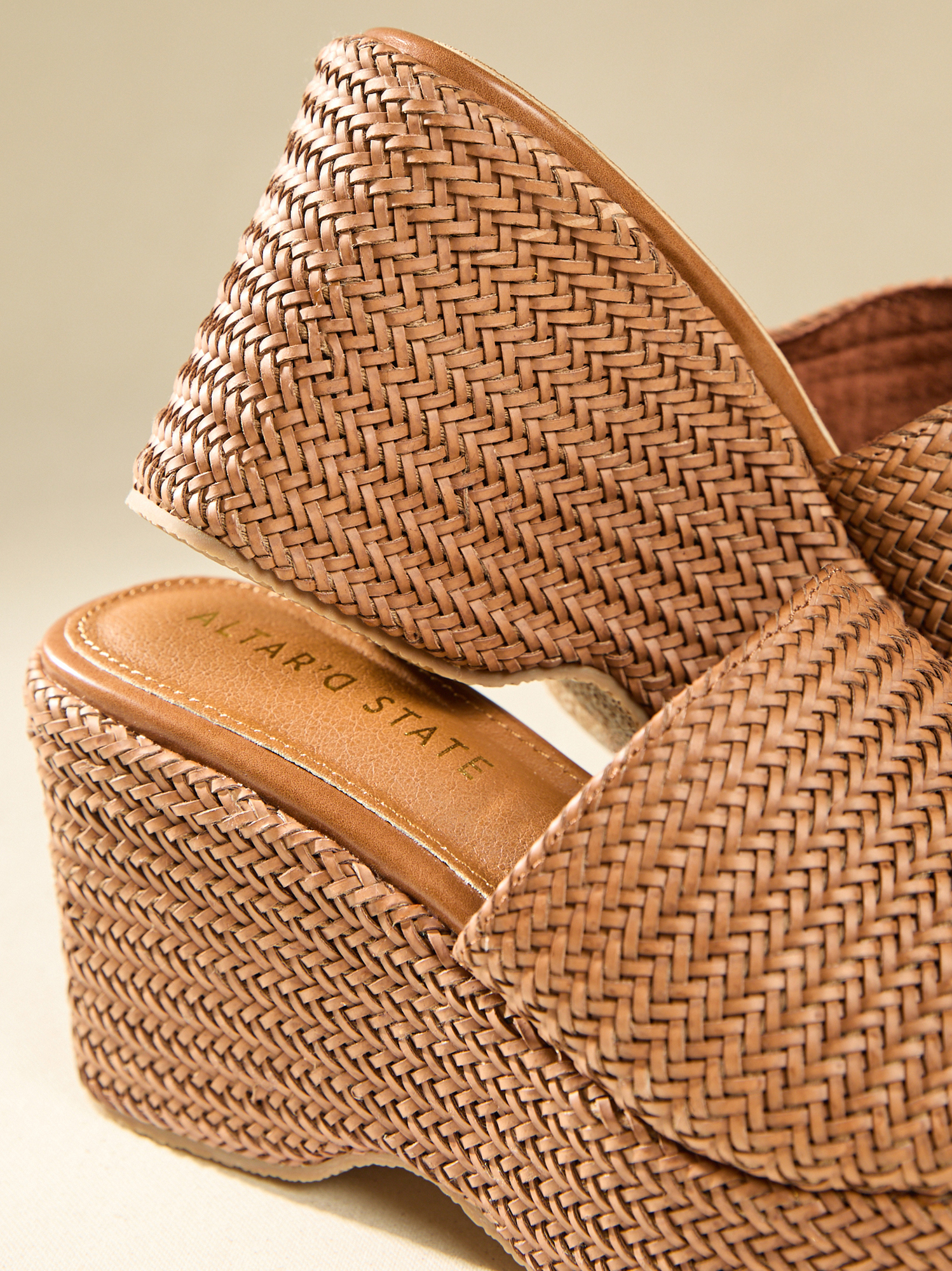 Josie Woven Wedge in Tan | Altar'd State