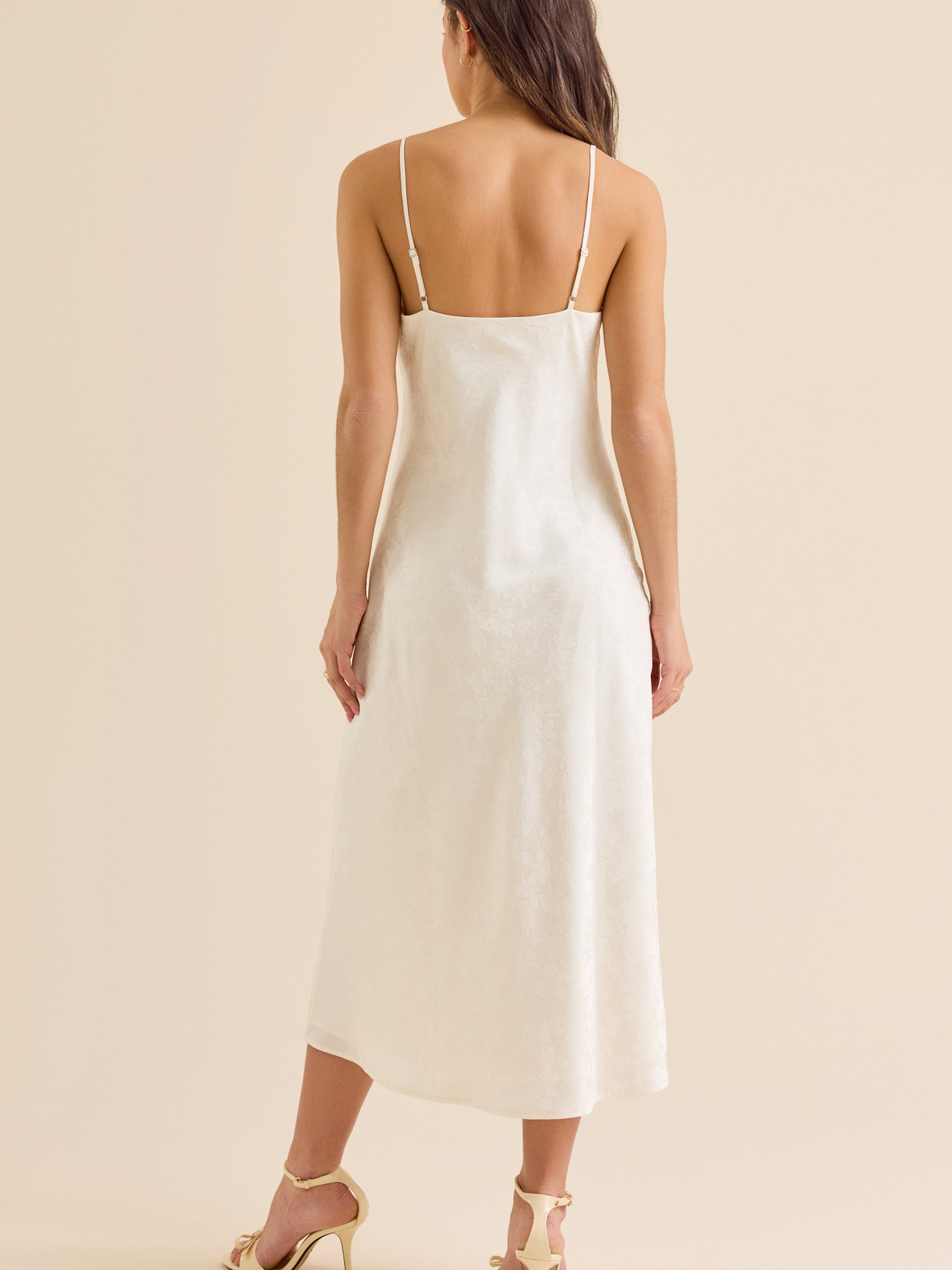 Olandria Satin Midi Dress in Ivory | Altar'd State