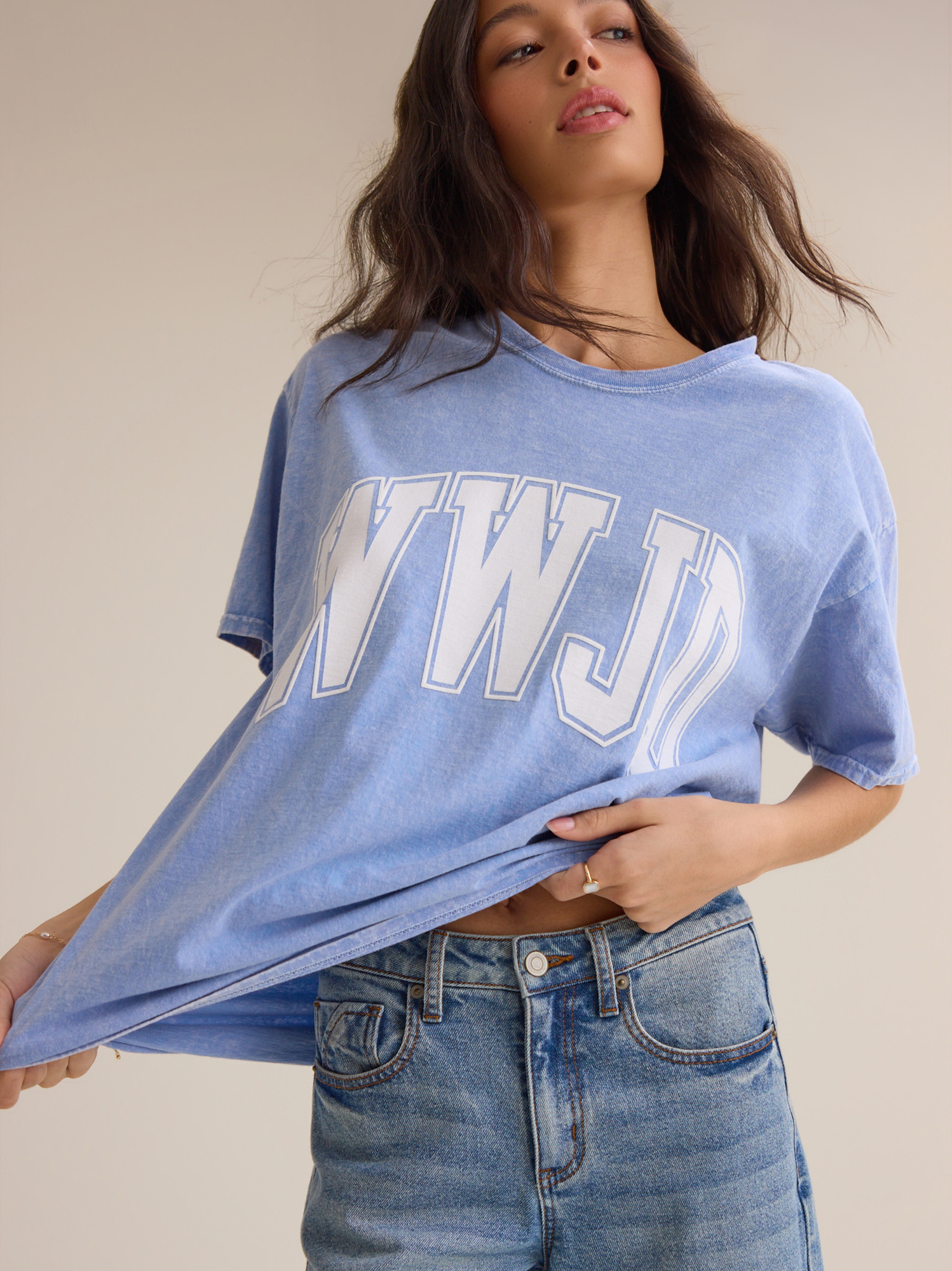 WWJD Graphic Tee in Light Blue | AS Revival