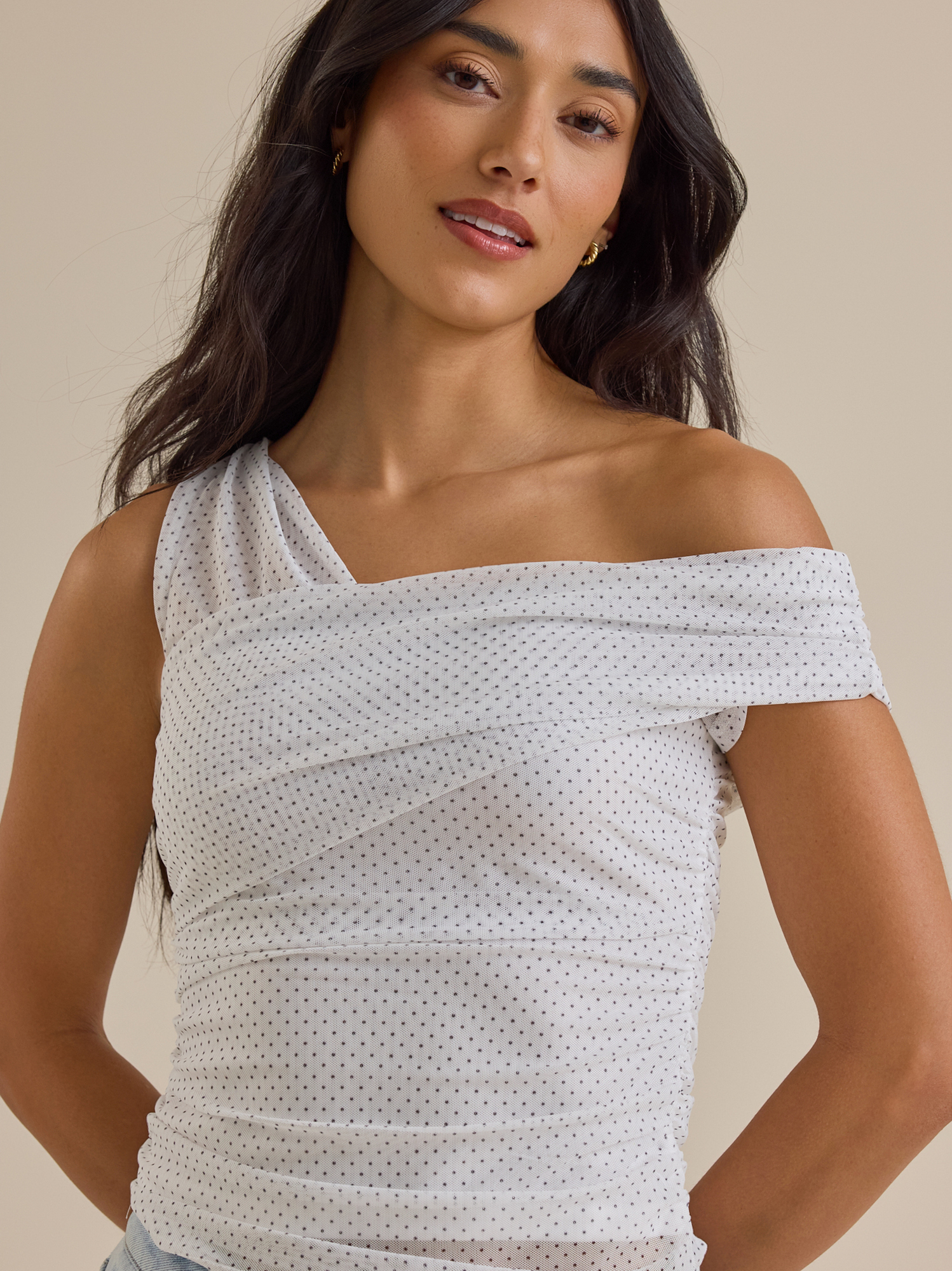 Kristin Asymmetrical Top in White | Altar'd State