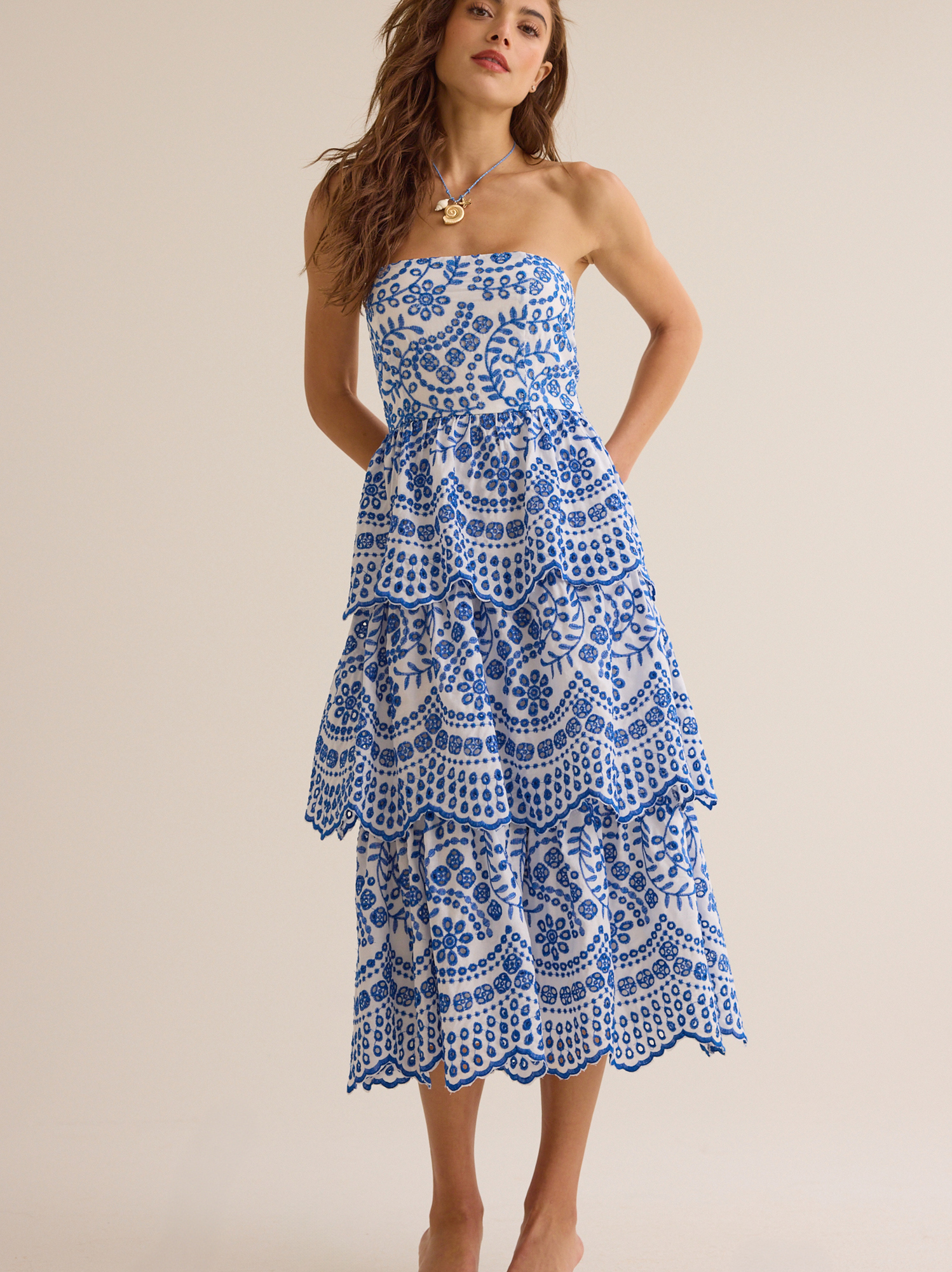 Genessa Midi Dress in Blue | Altar'd State