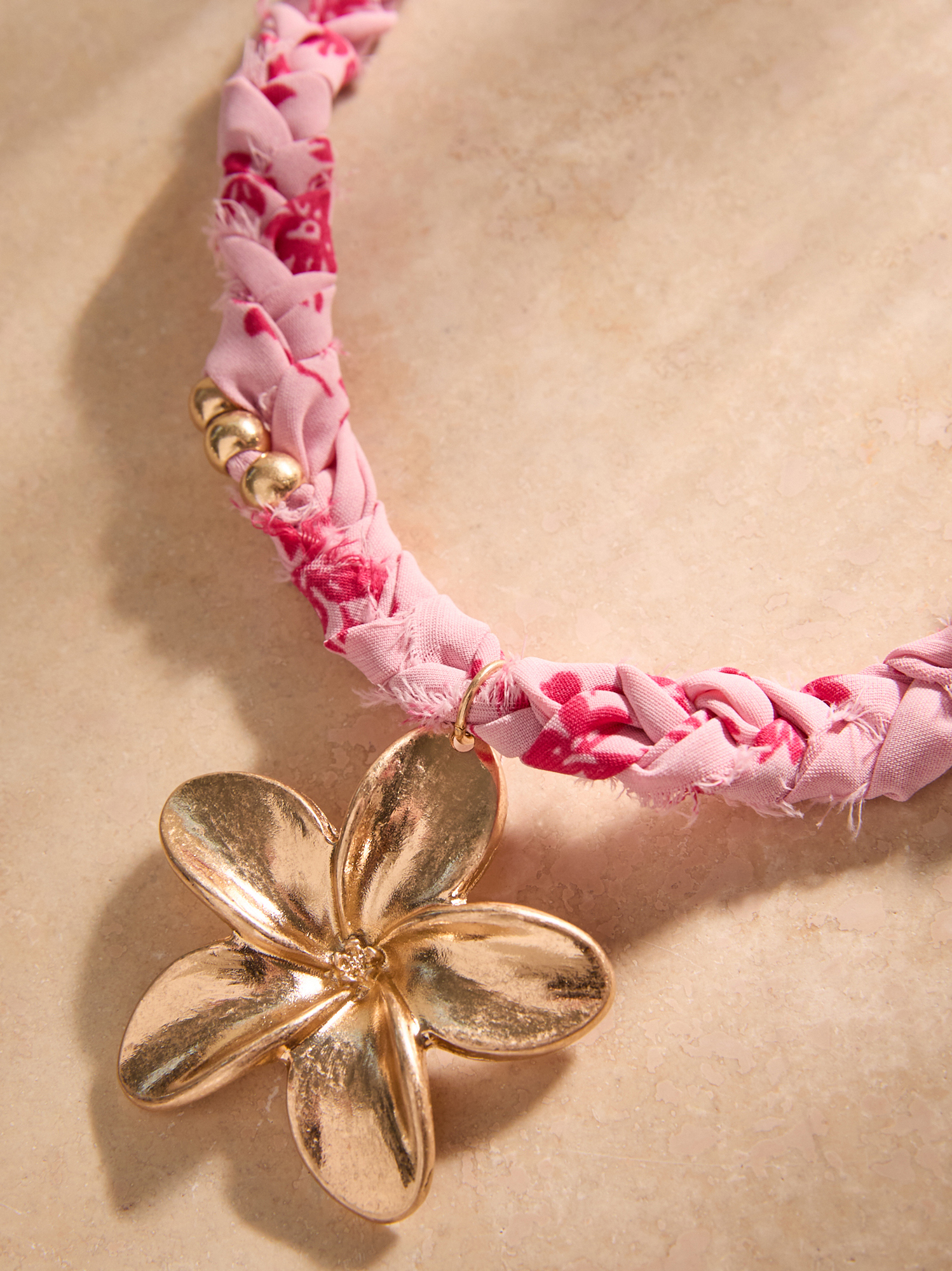 Floral Scarf Necklace in Pink | Altar'd State