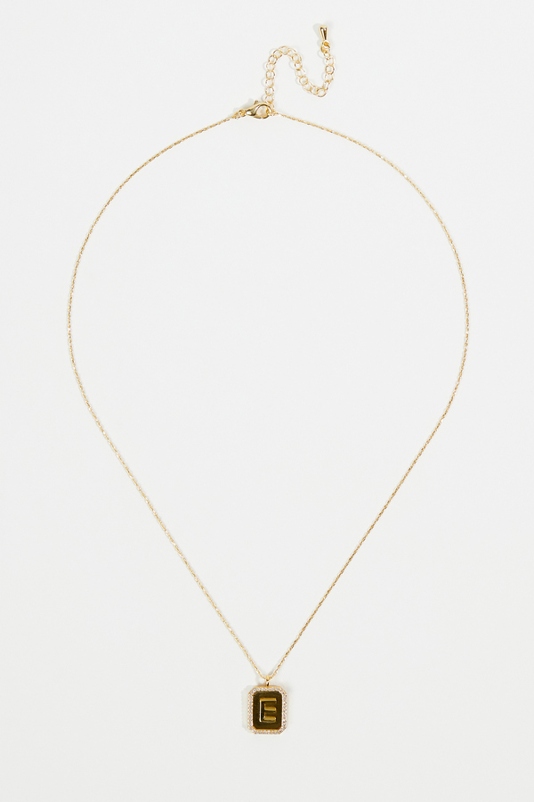 Rhinestone Lined Monogram Pendant Necklace | Altar'd State