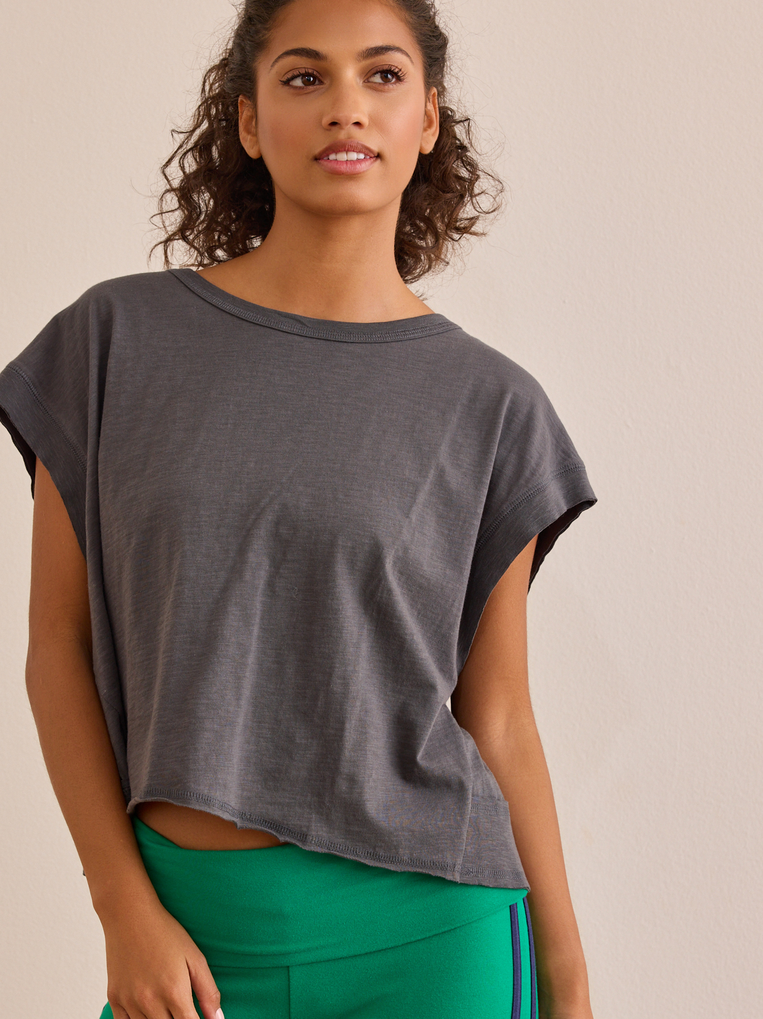 Moonlit Circle Back Tee in Dark Grey | AS Revival