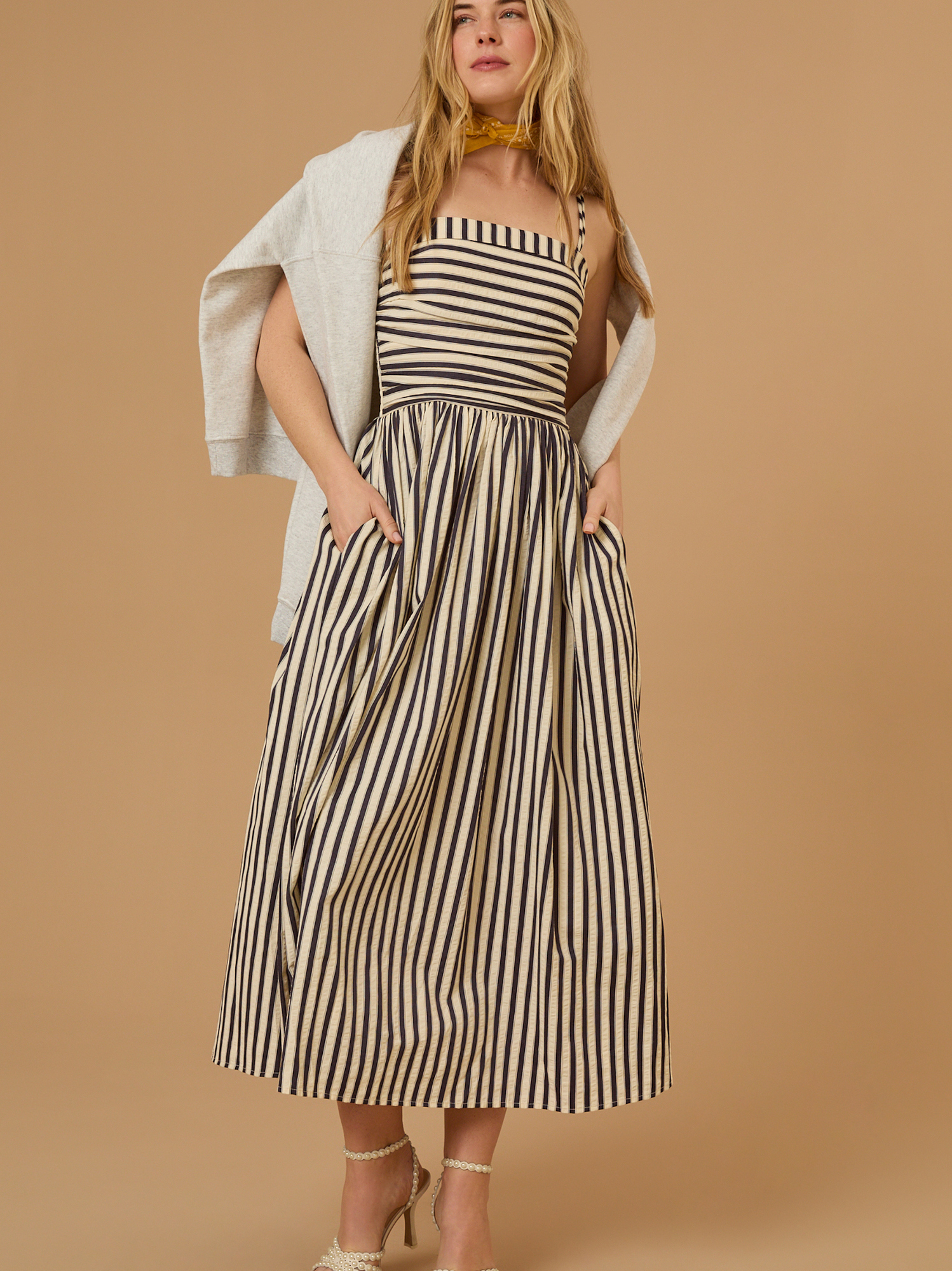 Josey Stripe Maxi Dress in Blue | Altar'd State