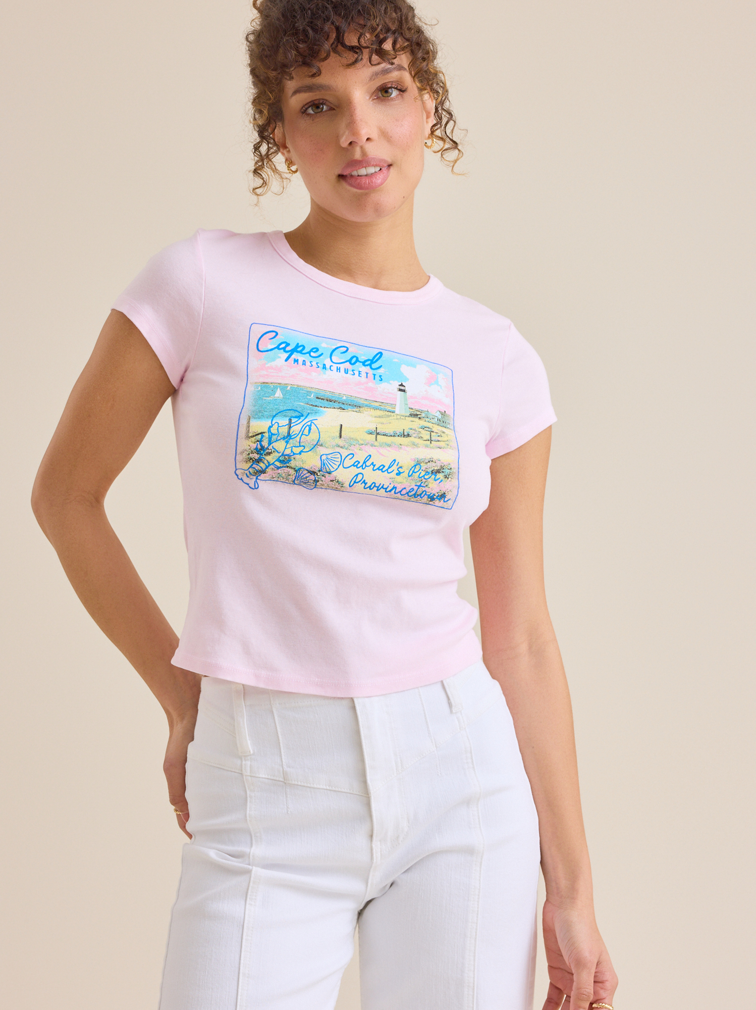 Cape Cod Pier Baby Tee in Light Pink | Altar'd State