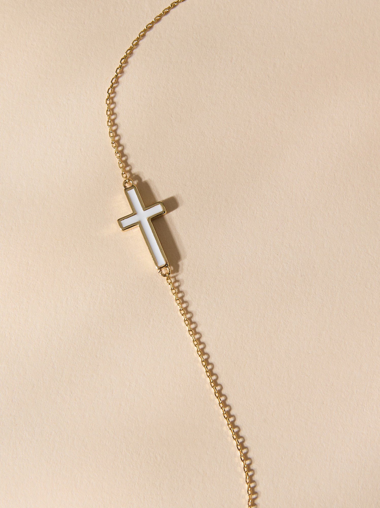 18K Gold Ivory Cross Necklace | Altar'd State