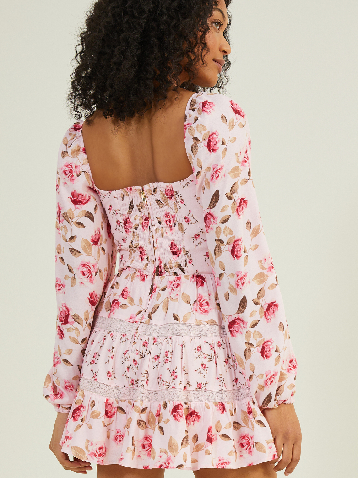 Kate Floral Mini Dress in Pink | Altar'd State