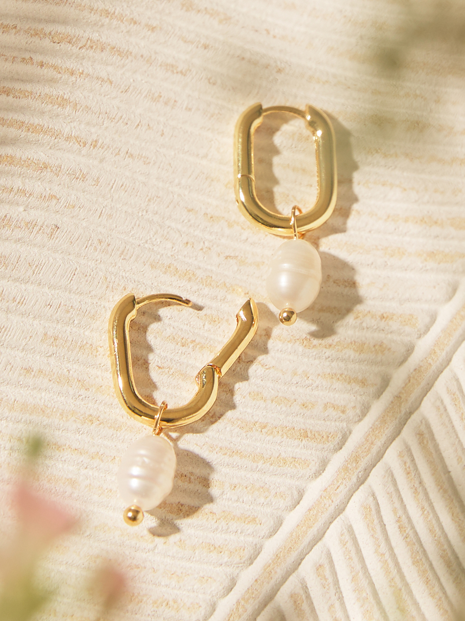 Rectangle Pearl Hoop | Altar'd State