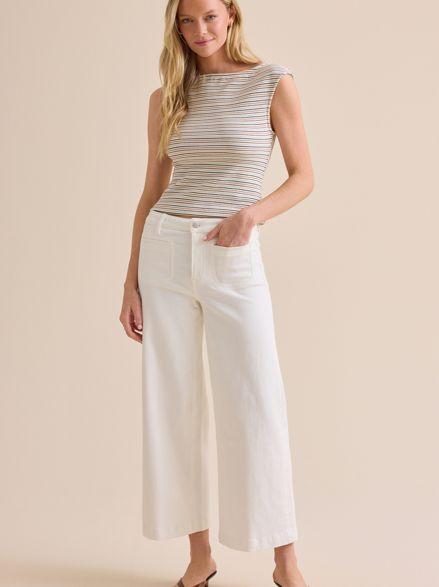 Eda Wide Leg Jeans in White | Altar'd State