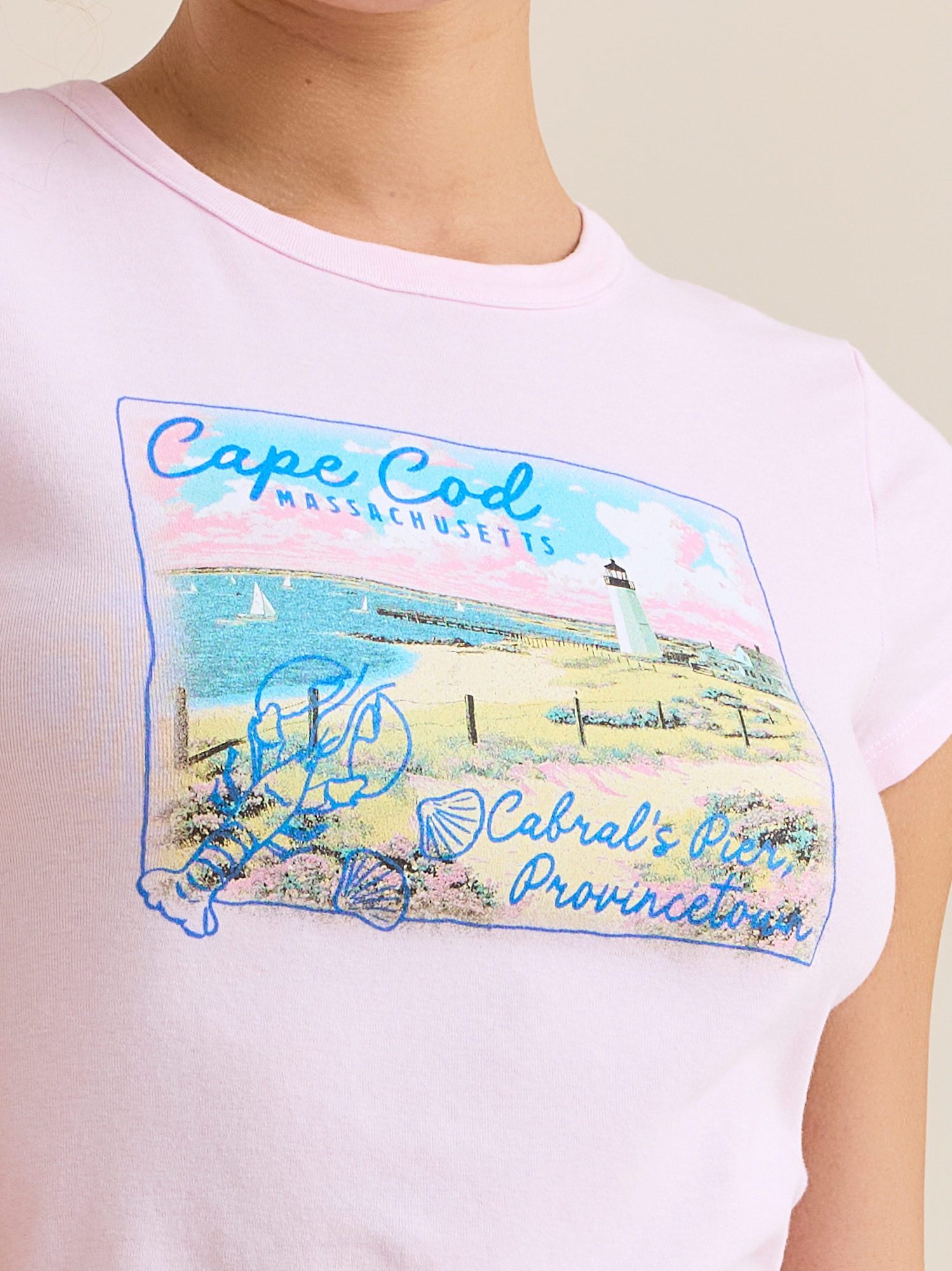 Cape Cod Pier Baby Tee in Light Pink | Altar'd State