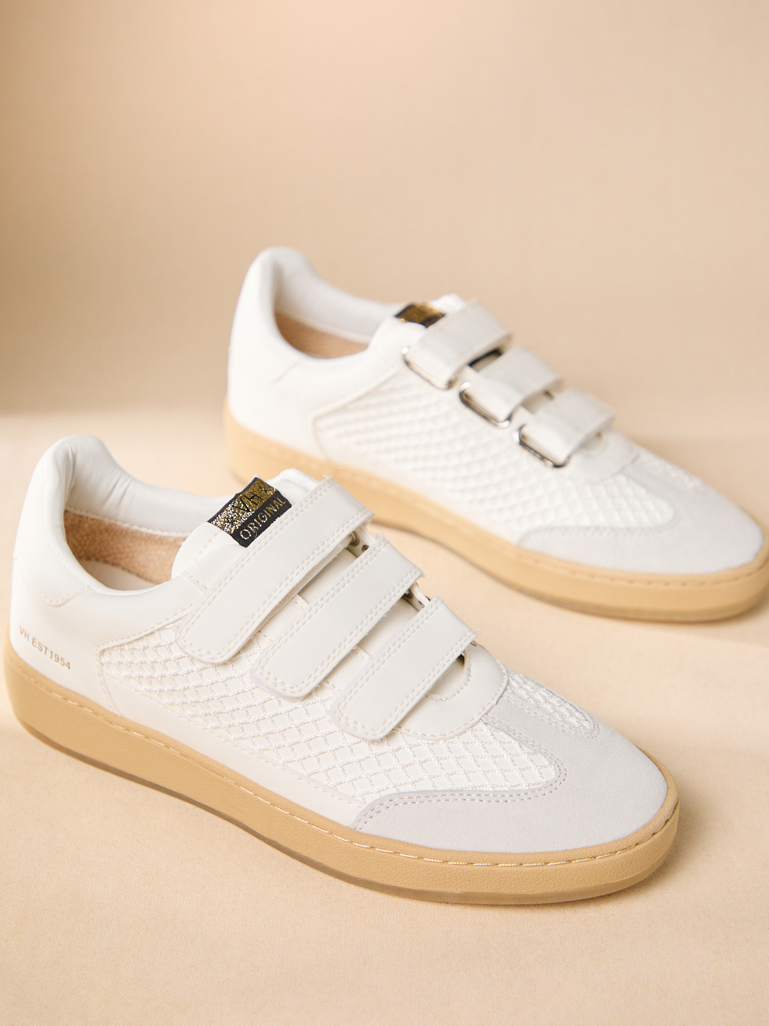 White Mesh Velcro Sneakers By Vintage Havana | Altar'd State