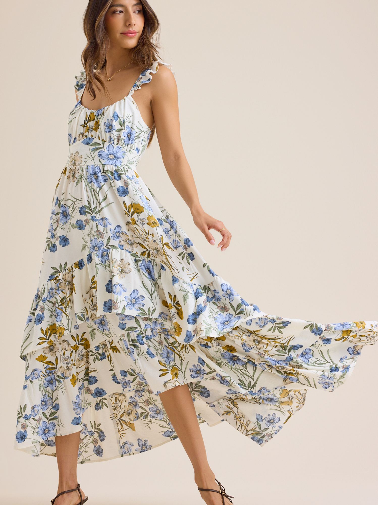 Brielle Floral Maxi Dress in Ivory Multi | Altar'd State