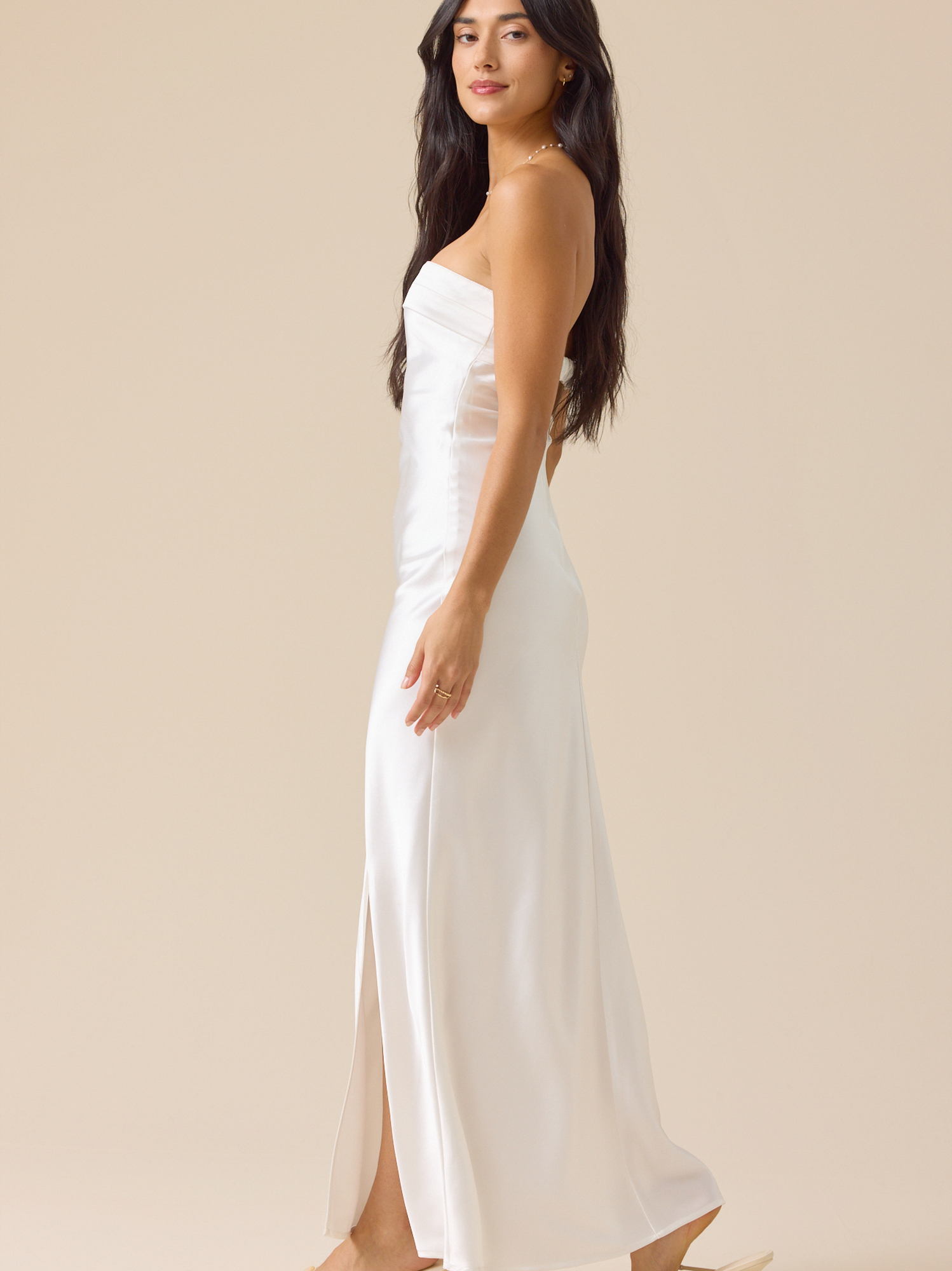 Paityn Strapless Maxi Dress in White | Altar'd State