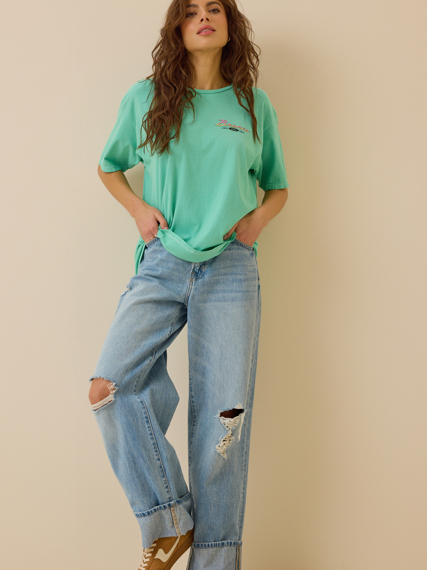 Built Wild Bronco Oversized Tee in Green | Altar'd State