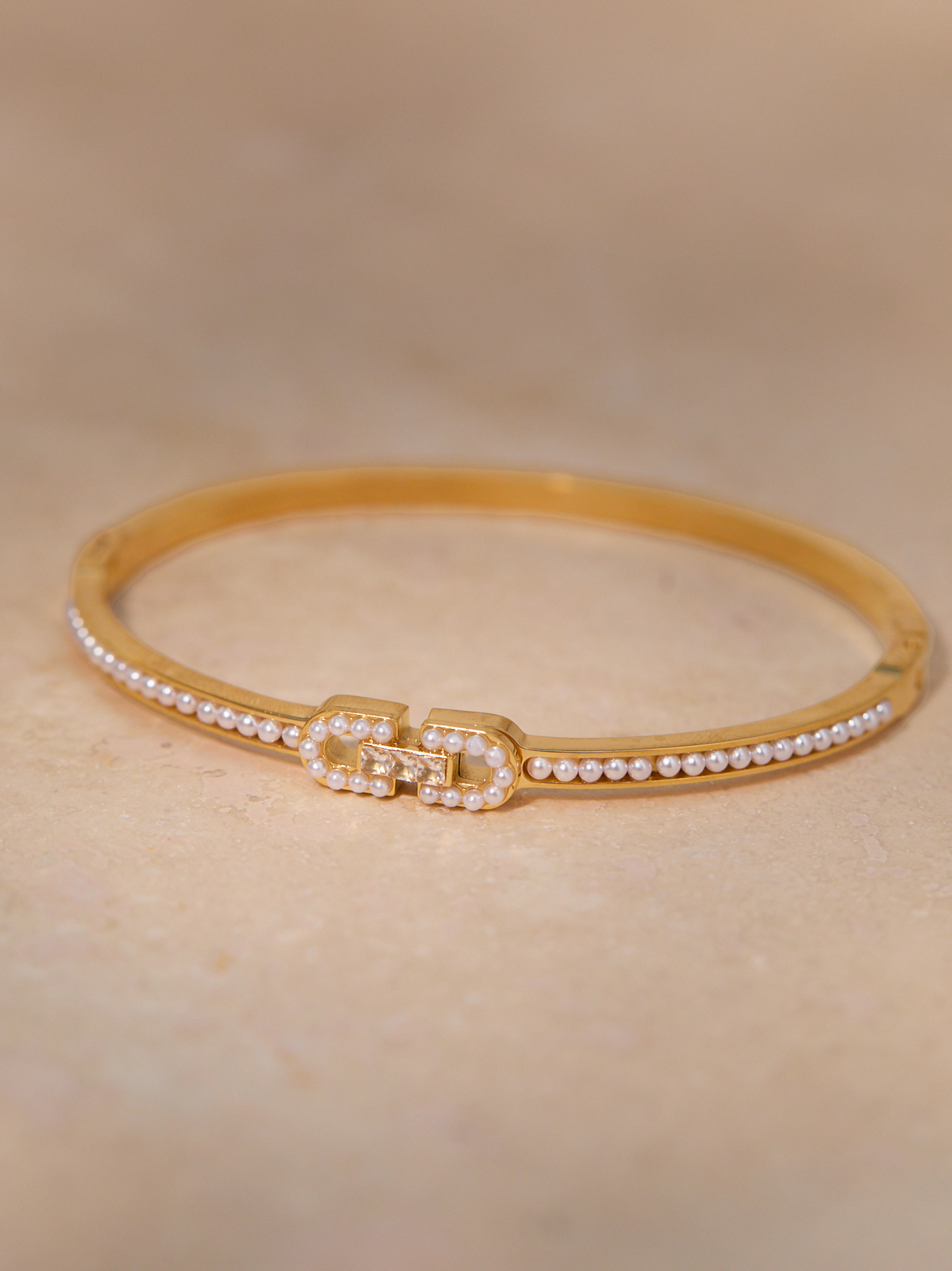 Blushing Pearl Bangle Set in Ivory & Pink | Altar'd State