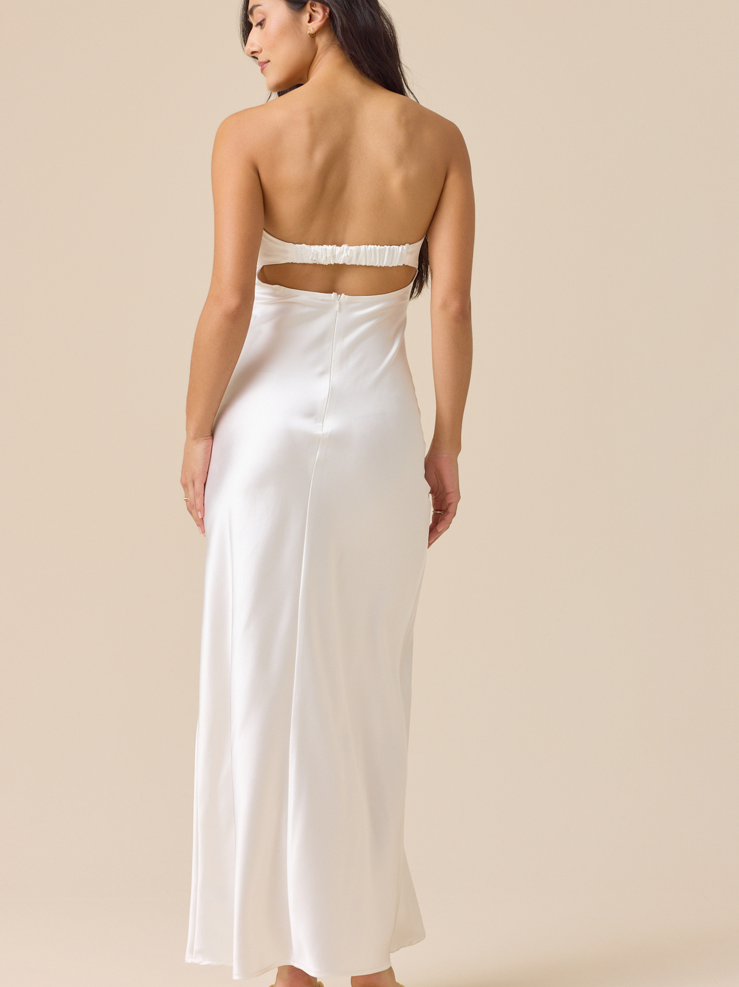 Paityn Strapless Maxi Dress in White | Altar'd State