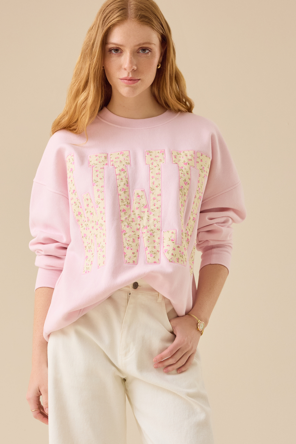 WWJD Floral Sweatshirt in Light Pink | Altar'd State