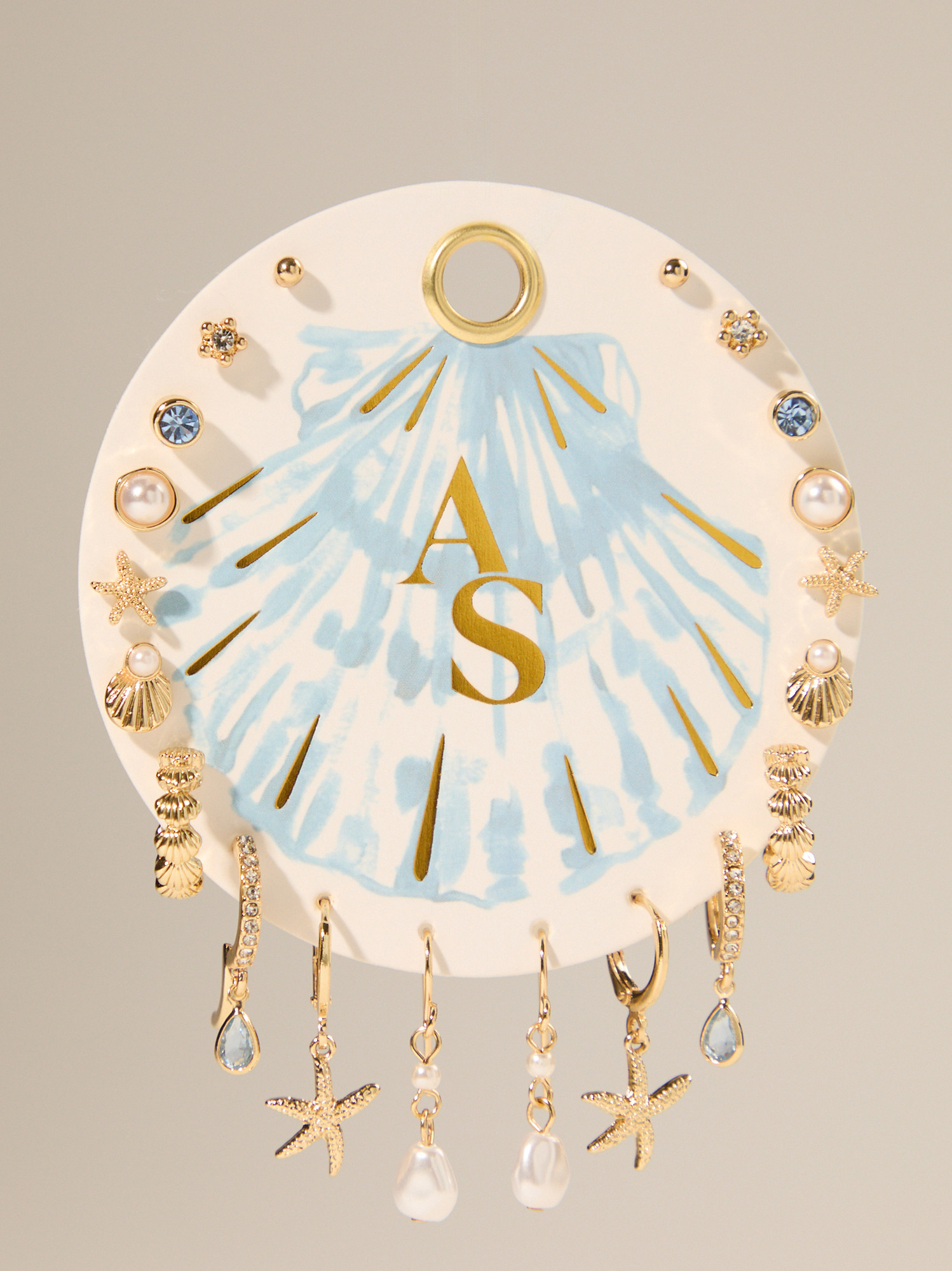 Blue Shell 10 Pack Earring Set in Blue│Altar'd State